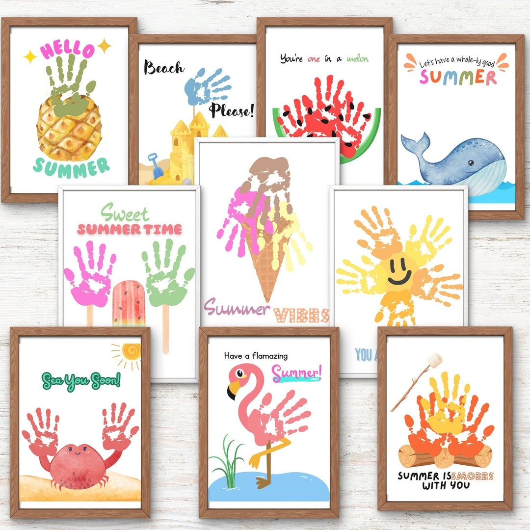 Summer Handprint Art Preschool Camping Activities, Preschool Handprint ...