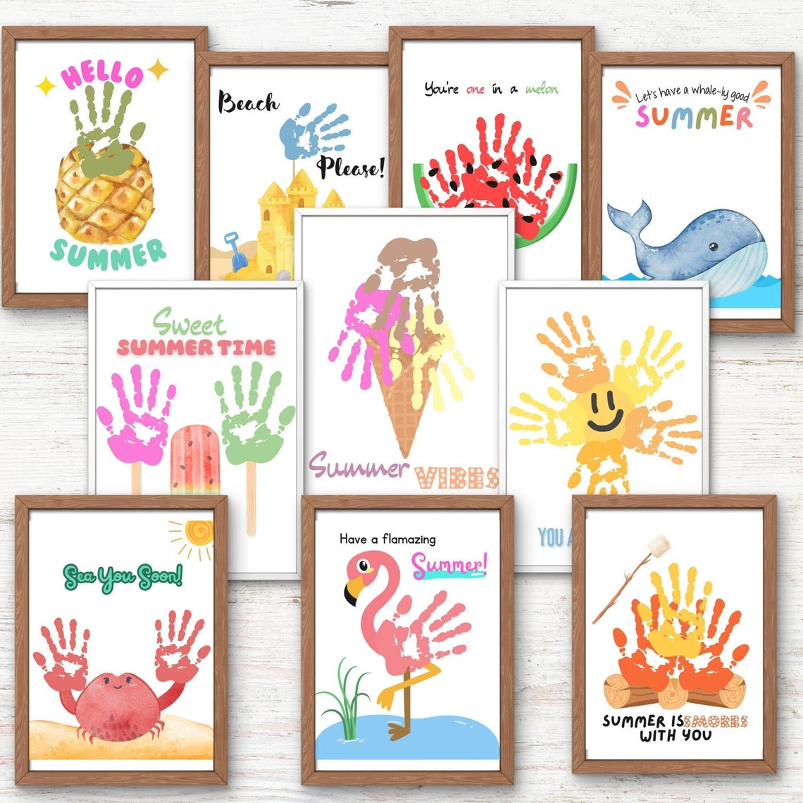Summer Handprint Art Preschool Camping Activities, Preschool Handprint ...