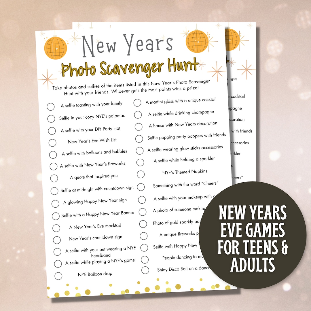New Years Photo Scavenger Hunt New Years Game, New Years Eve Games New ...