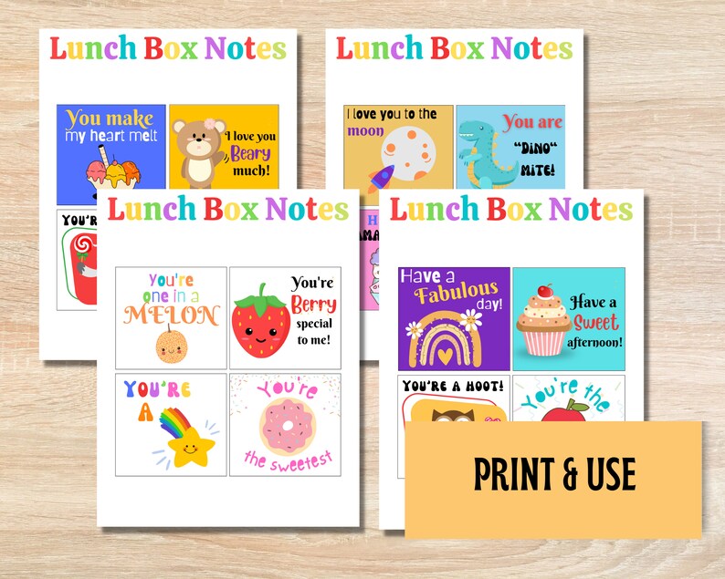 Printable Lunch Box Notes for Kids | Funny Lunch Box Cards | Lunch Box ...
