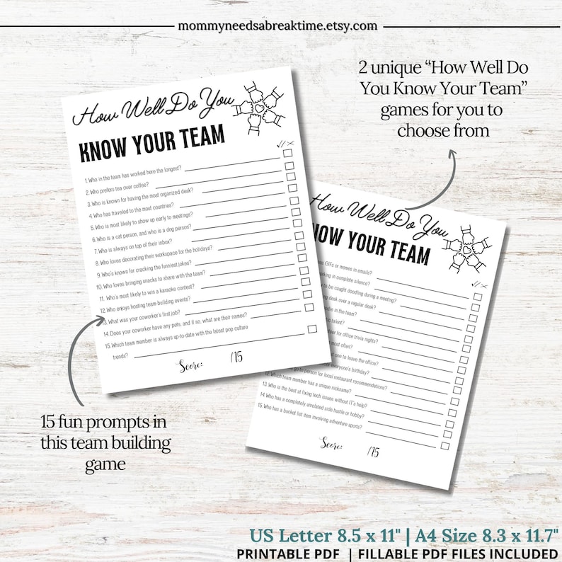 Team Building Games How Well Do You Know Your Team, Work Party Games ...