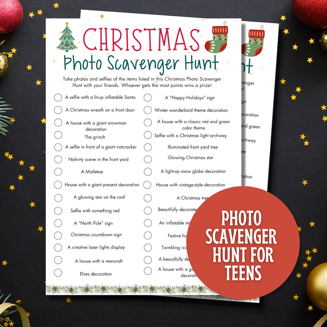 Christmas Photo Scavenger Hunt Teens, Christmas Phone Game Friendsmas ...
