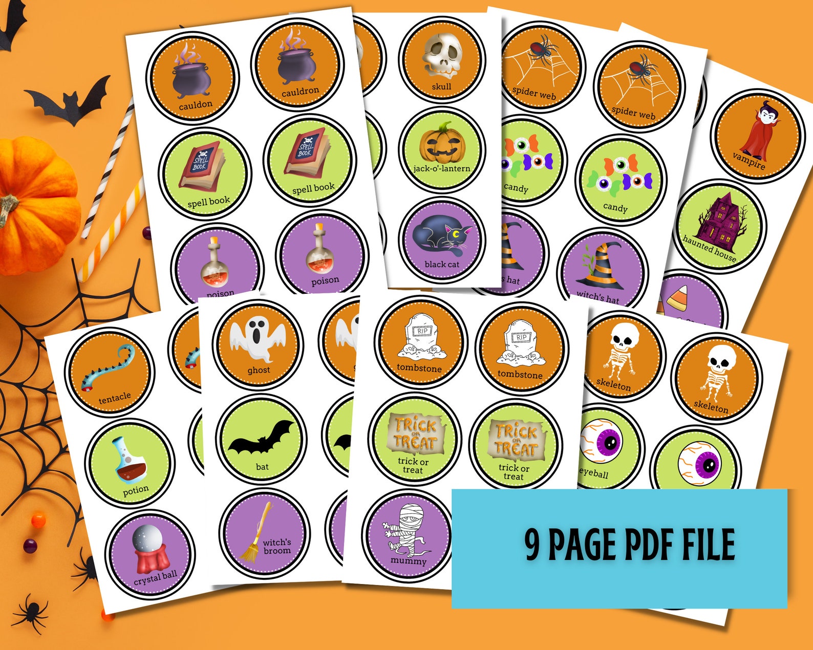 Halloween Matching Game Memory Game Kids | Preschool Halloween Party ...