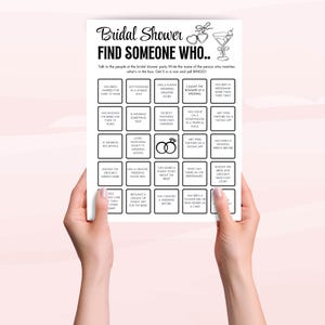 Bridal Shower Find Someone Who Bingo, Find the Guest Game Bridal Shower ...