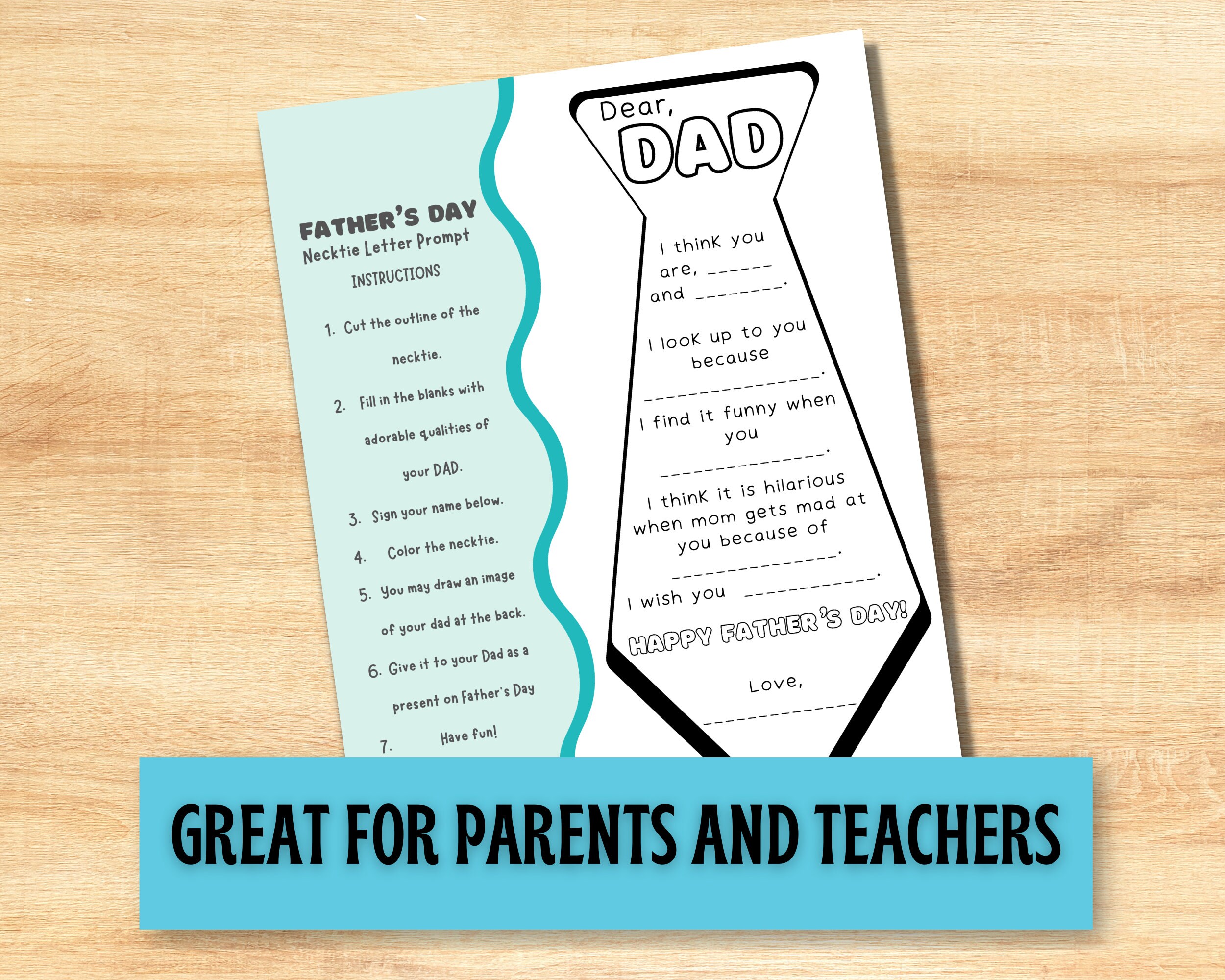 Fathers Day Letter Dad Card From Kids | 1st Fathers Day Gift Meaningful ...