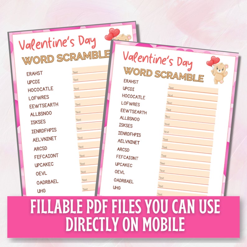 Valentines Day Word Scramble, Classroom Valentines, Valentines Day ...