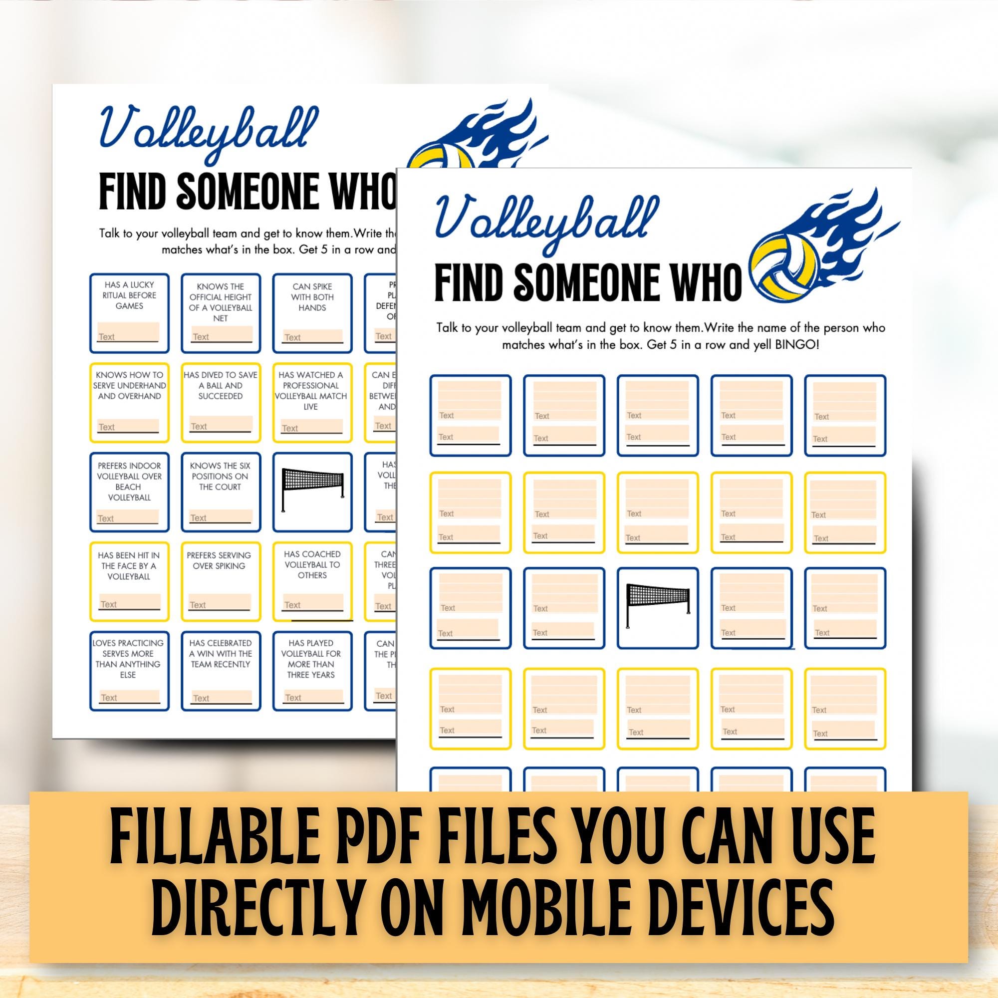 Volleyball Find Someone Who, Volleyball Team Building Games, Volleyball ...