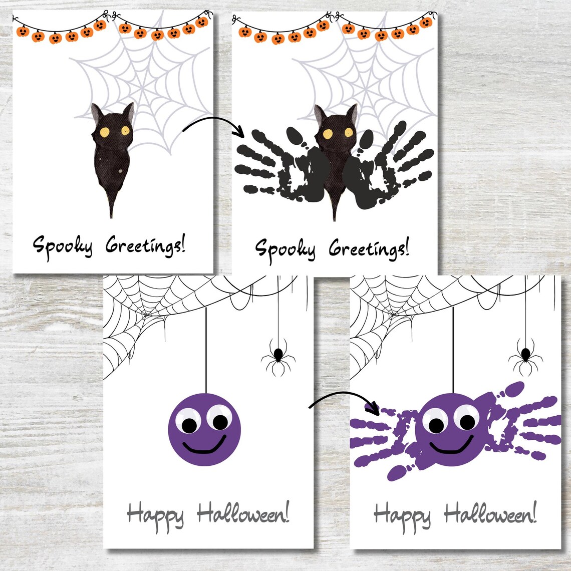 Halloween Handprint Art Bundle Handprint Craft, Halloween Daycare Craft ...