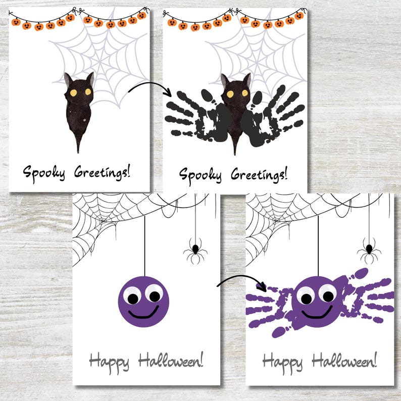 Halloween Handprint Art Bundle Handprint Craft, Halloween Daycare Craft ...