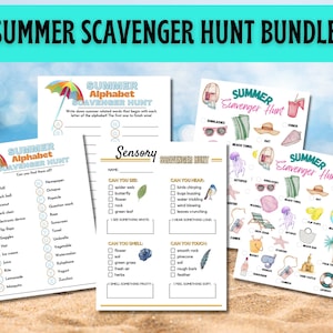 Summer Scavenger Hunt Printable for Kids, Summer Printable Bundle ...