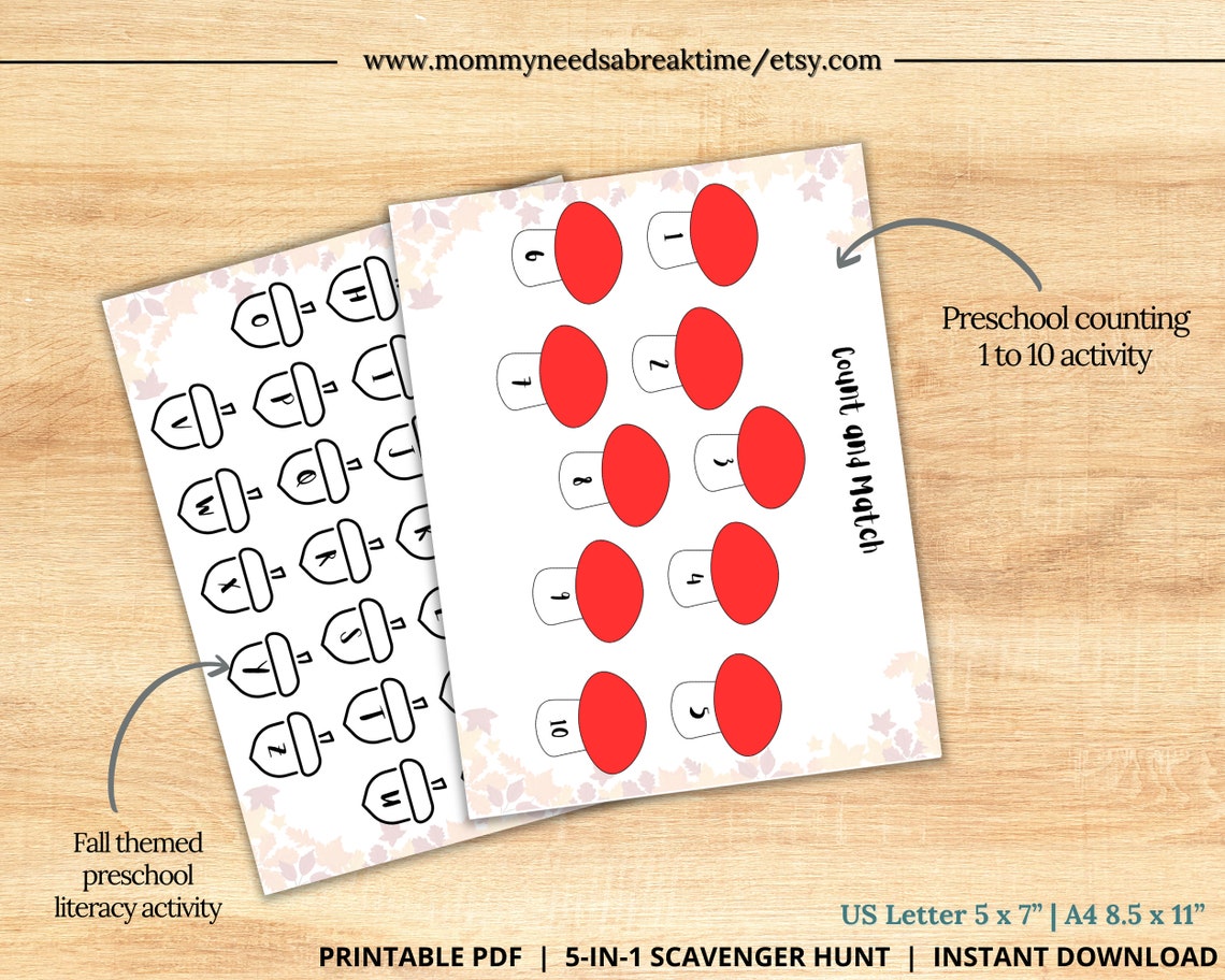 Preschool Busy Book Printable Fall Themed Montessori Busy Book Pre K ...