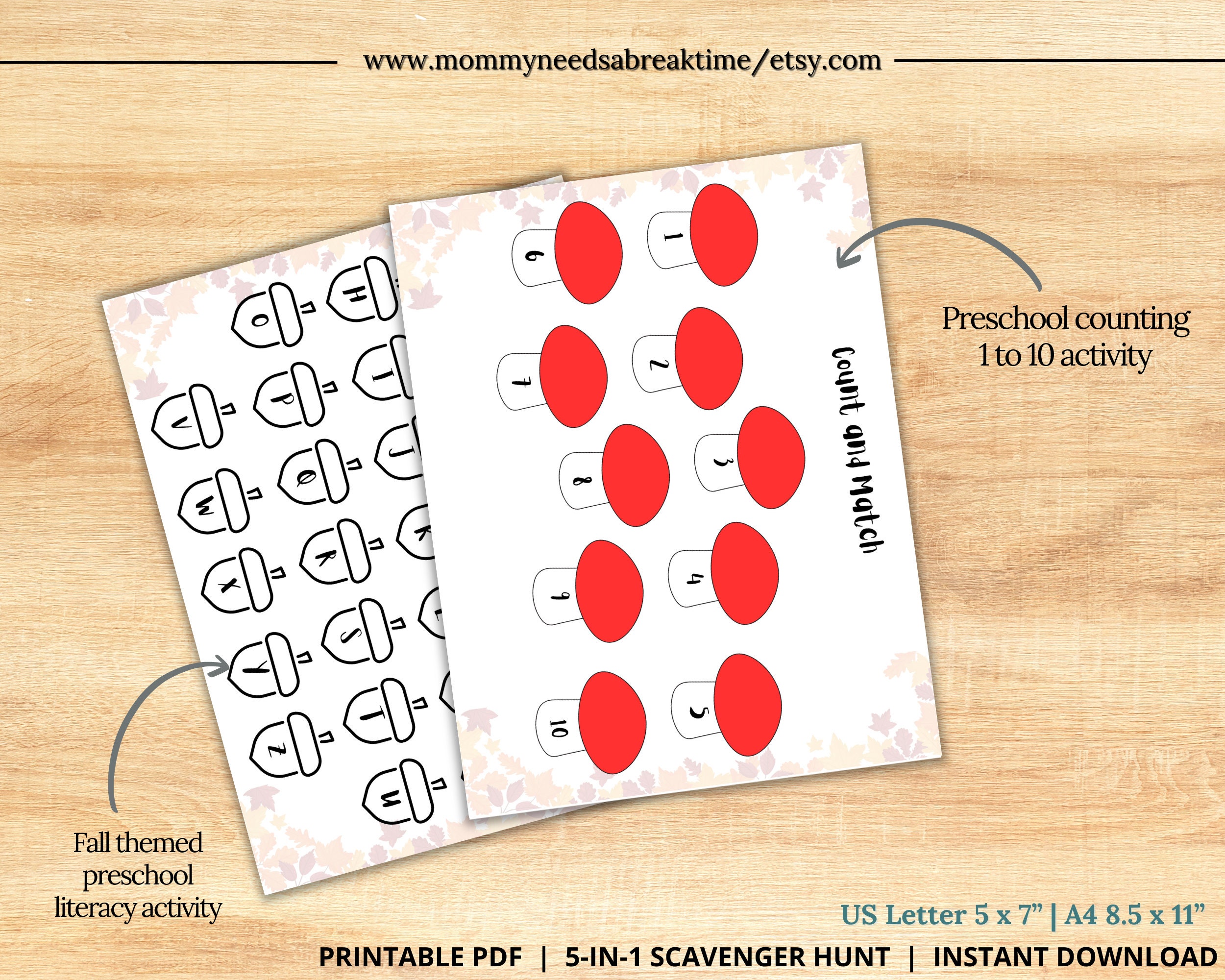 Preschool Busy Book Printable Fall Themed | Montessori Busy Book Pre K ...
