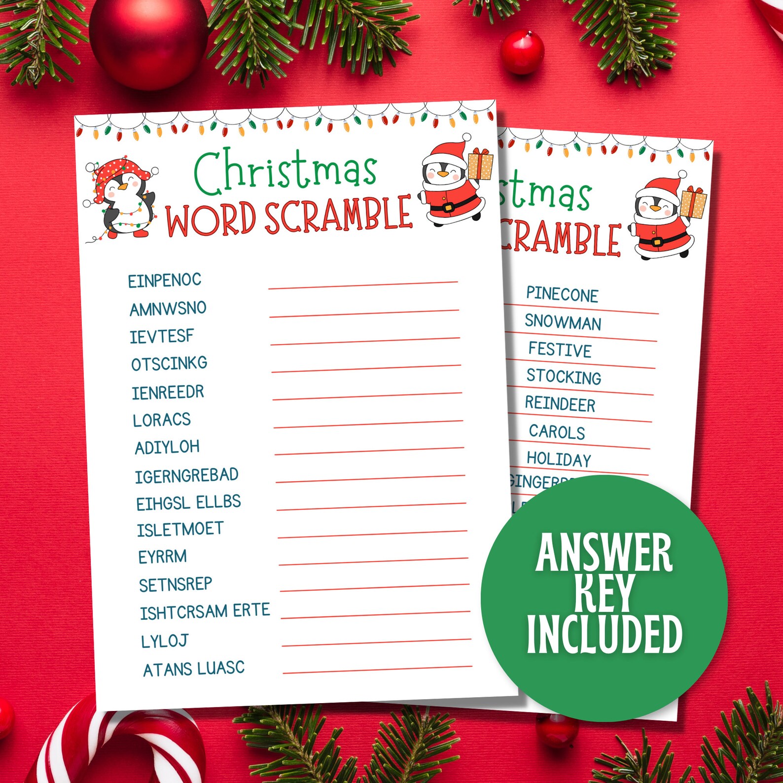 Printable Christmas Word Scramble, Fillable Christmas Word Scramble ...