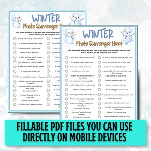 Winter Scavenger Hunt, Xmas Scavenger Hunt, Winter Kids Activity ...