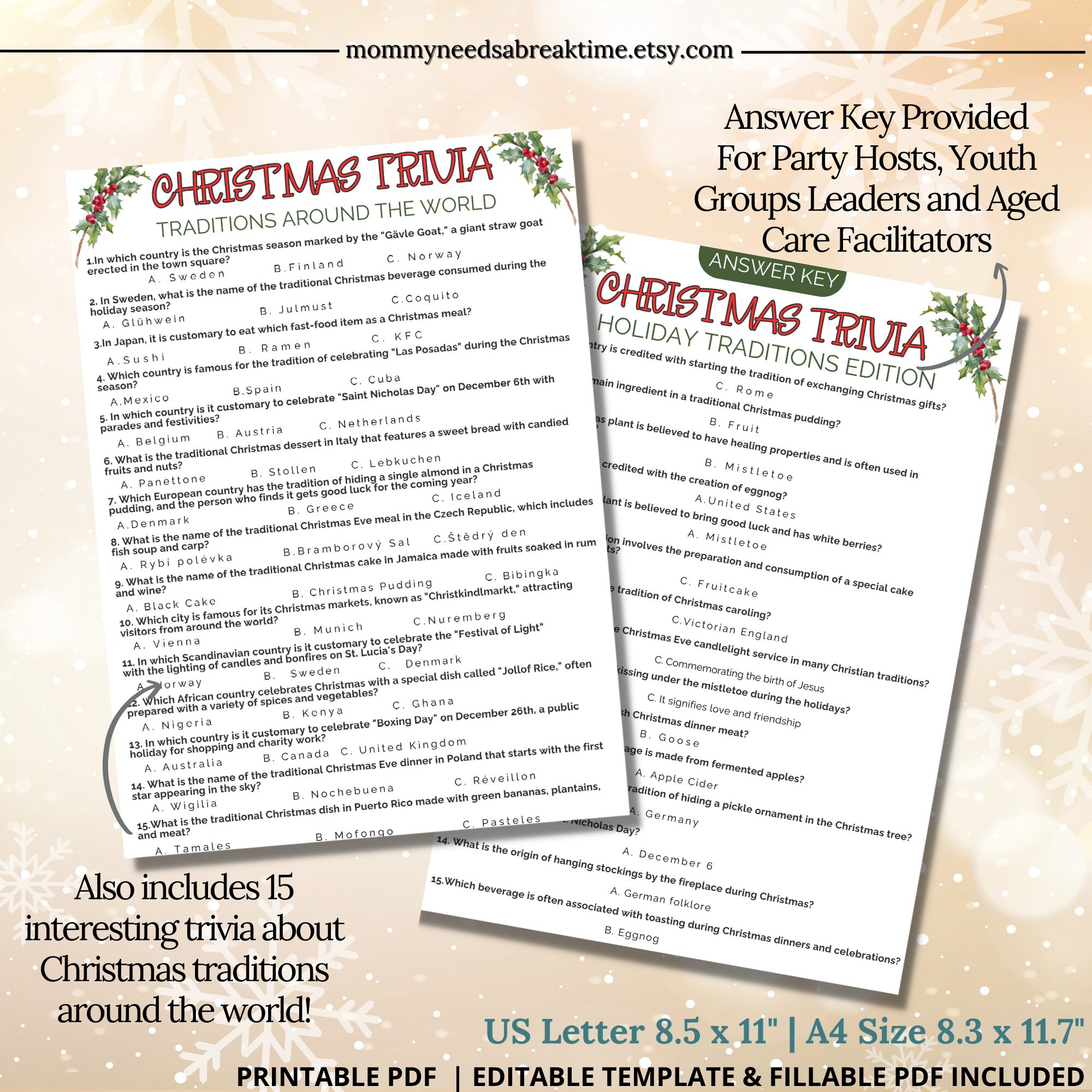 Christmas Trivia, Friendsmas Games, Christmas Around the World, Holiday ...