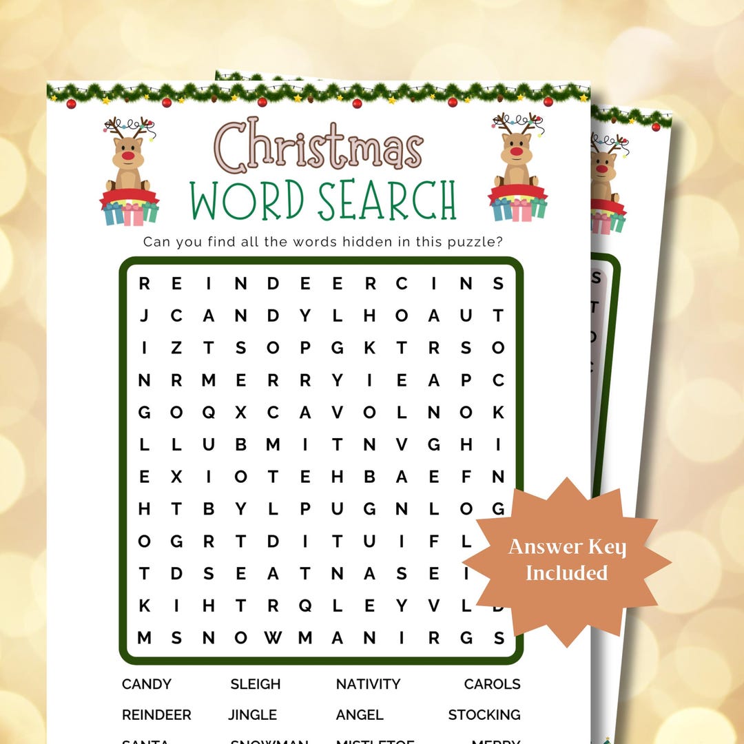 Christmas Word Search, Kids Word Search, Holiday Word Search, Holiday ...
