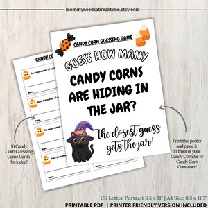 Candy Corn Guessing Game Halloween Classroom Game, Candy Corn Game ...
