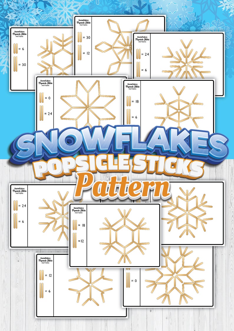 Snowflakes Popsicle Stick Art, Wooden Snowflakes Snowflake Favors ...