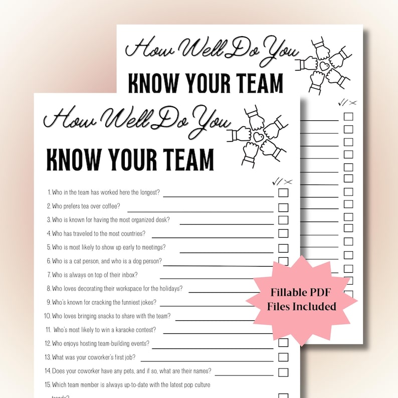 Team Building Games How Well Do You Know Your Team, Work Party Games ...