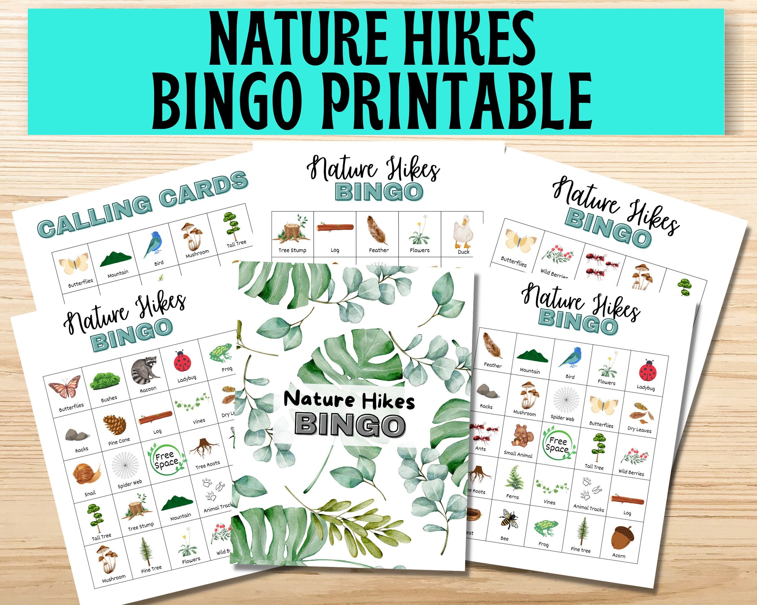 Nature Bingo Nature Hikes Bingo Printable, Nature Hunt Kids Bingo ...