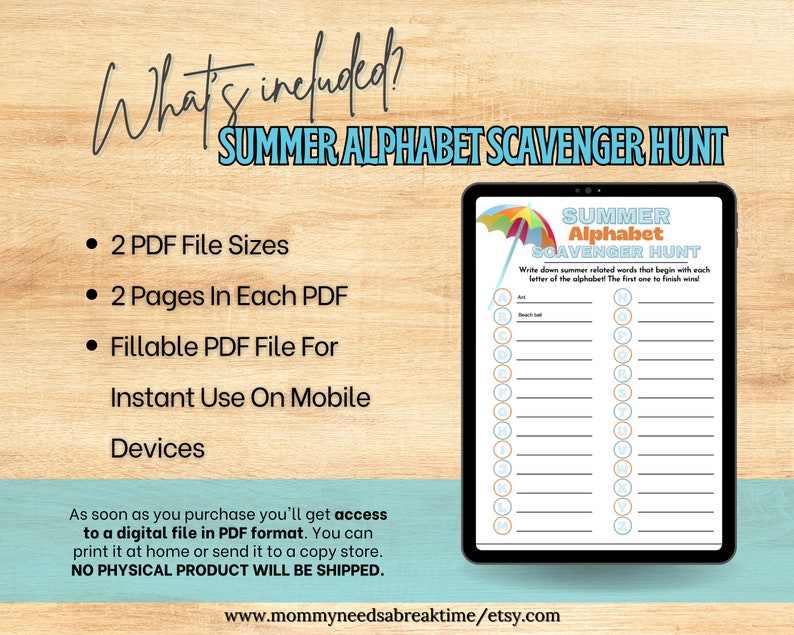 Summer Scavenger Hunt Camping Activities, Beach Scavenger Hunt Summer ...