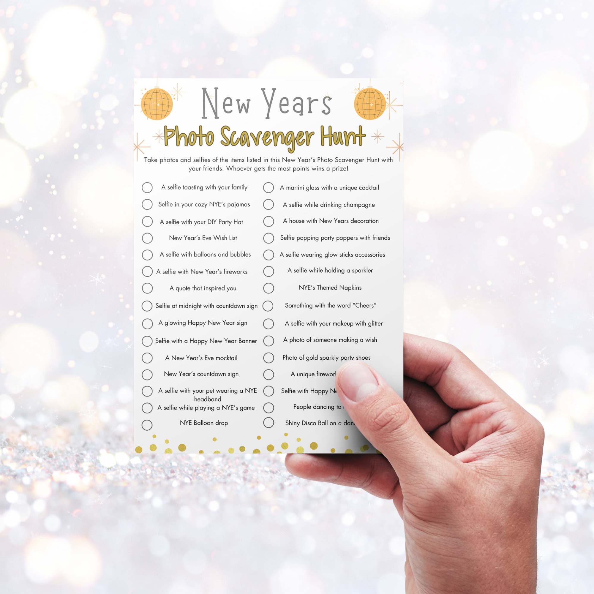 New Years Photo Scavenger Hunt New Years Game, New Years Eve Games New ...