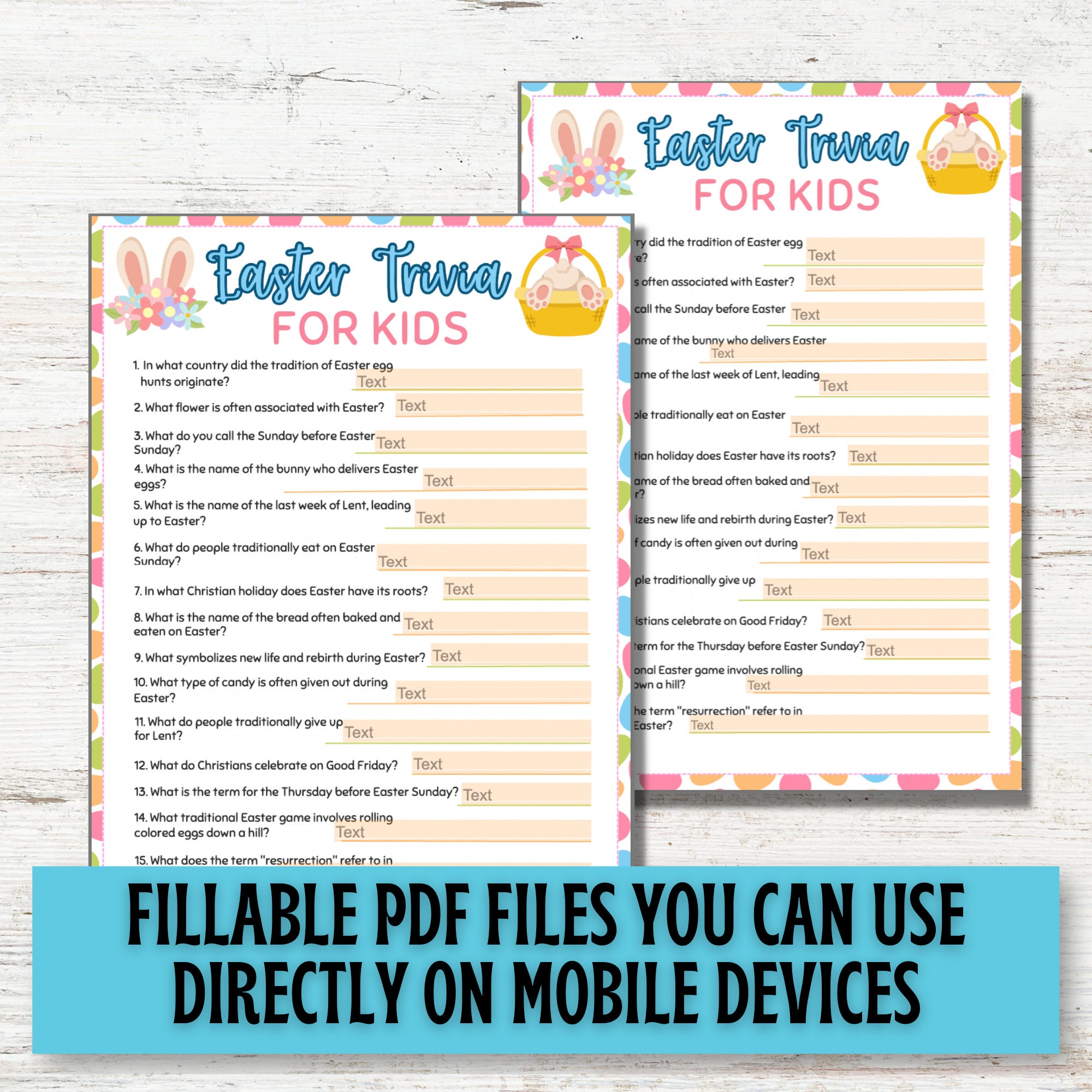 Easter Trivia Game Easter Party Game, Spring Trivia Easter Puzzle, Palm ...