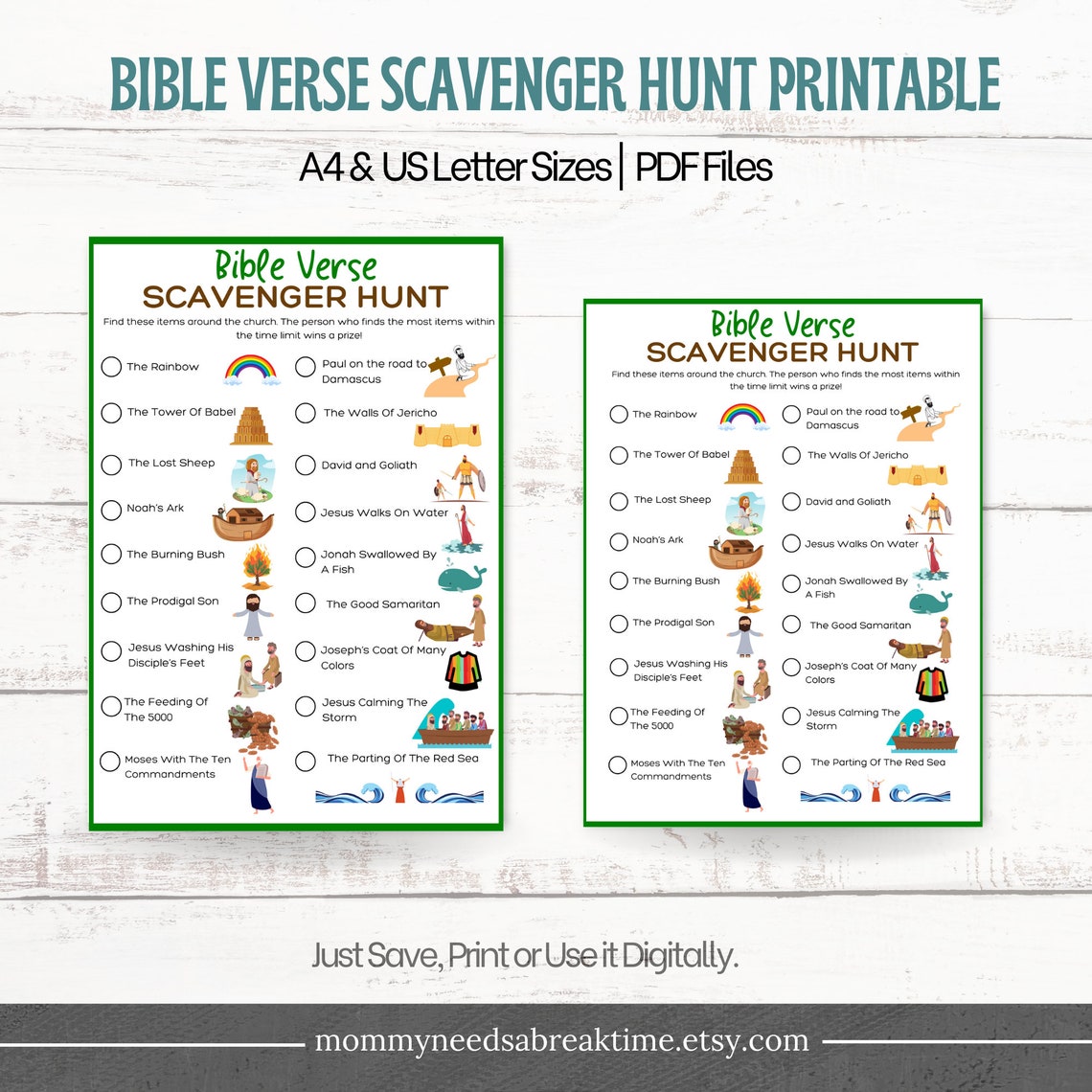 Bible Scavenger Hunt Church Treasure Hunt | Printable Bible Game Bible ...