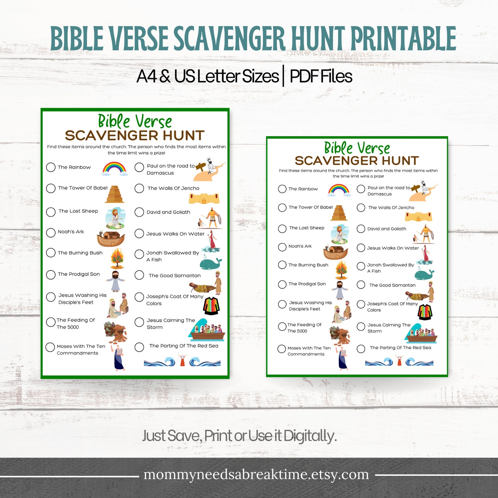Bible Scavenger Hunt Church Treasure Hunt Printable Bible Game Bible ...