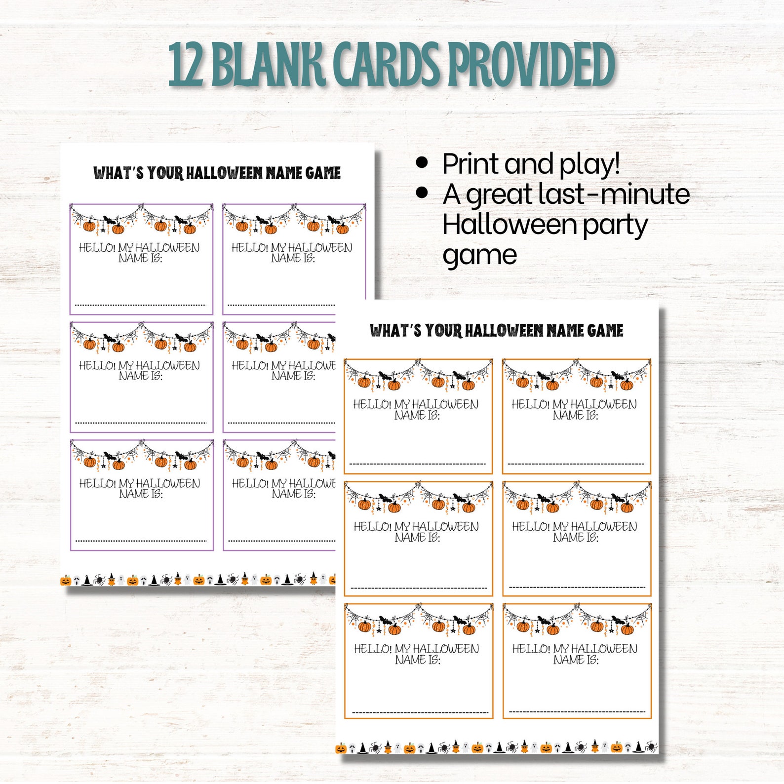 Whats Your Halloween Name Game Adult Halloween Game, Fall Trivia Game ...