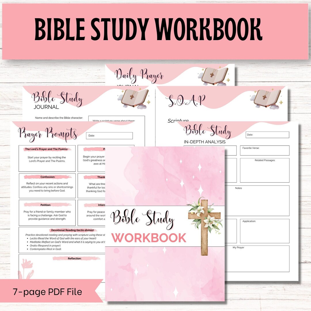 Fillable Bible Study Workbook, Prefilled Bible Study for Class, Bible ...
