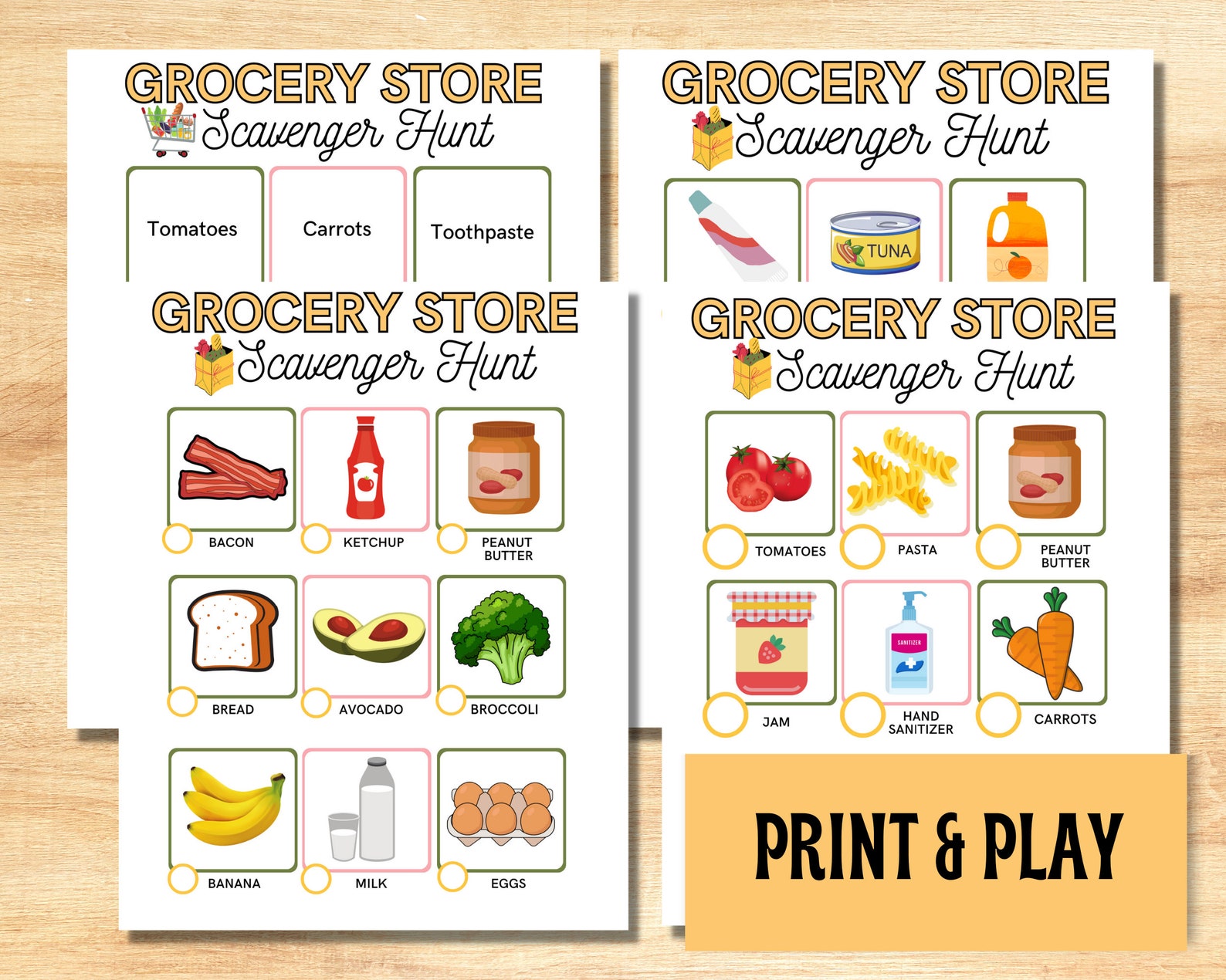 Grocery Store Scavenger Hunt Printable, Kids Scavenger Hunt Grocery ...