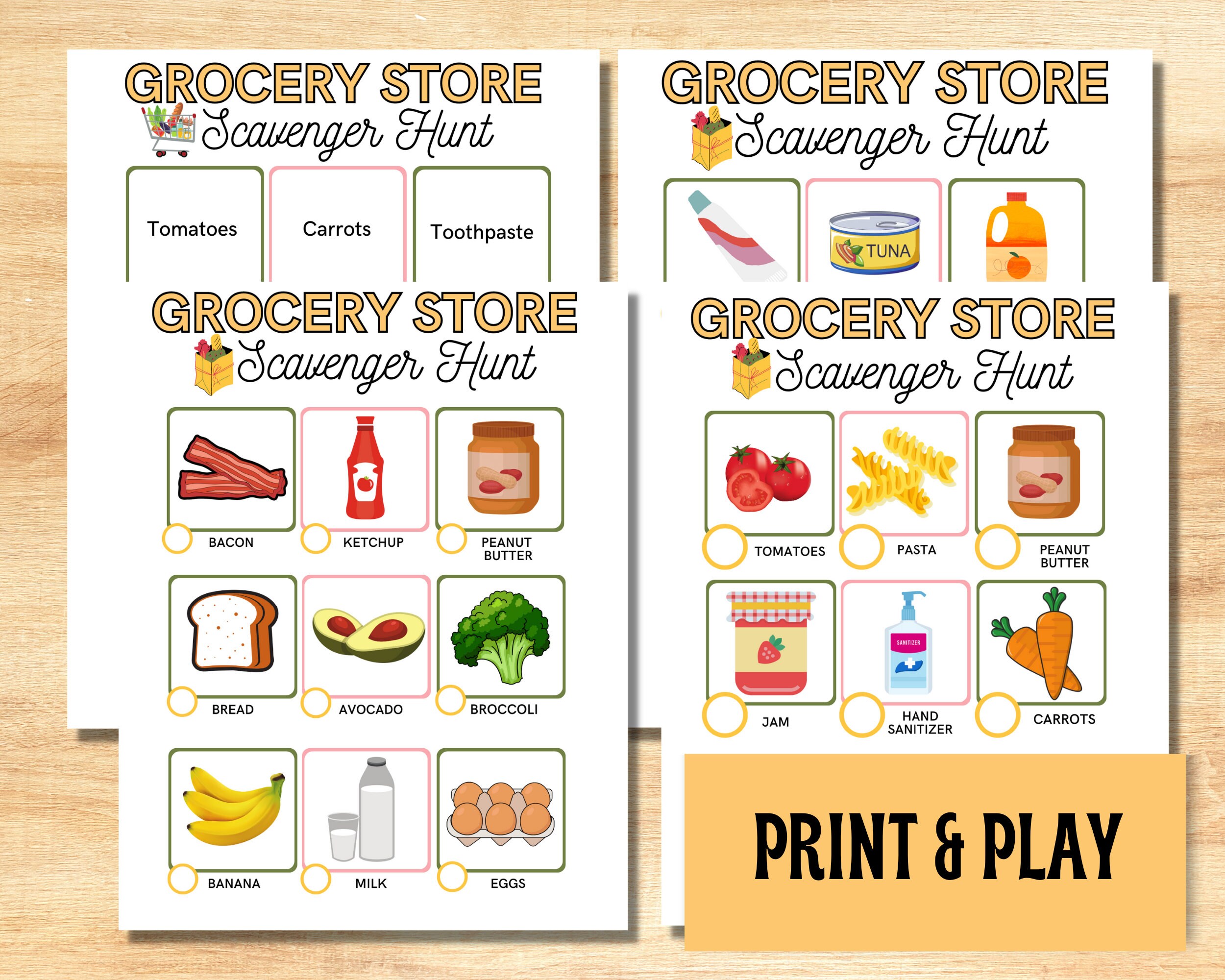 Grocery Store Scavenger Hunt Printable, Kids Scavenger Hunt Grocery ...