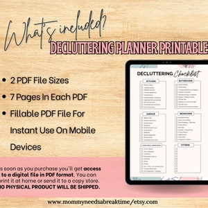 Declutter Planner Printable | Declutter Checklist | Declutter Challenge Printable | Decluttering ...