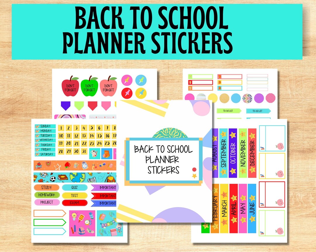 Back to School Planner Stickers | School Stickers for Planner Digital ...