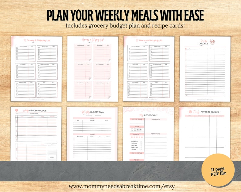 Grocery List Weekly Food Planner, Grocery Budget Family Meal Plan ...