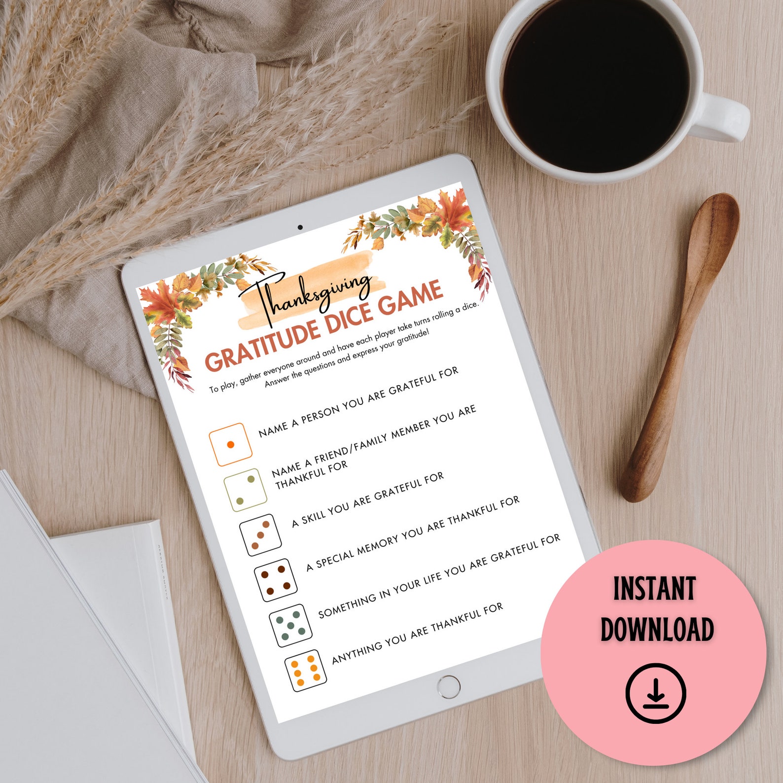 Thanksgiving Gratitude Dice Game | Gratitude Game Thankful Game ...