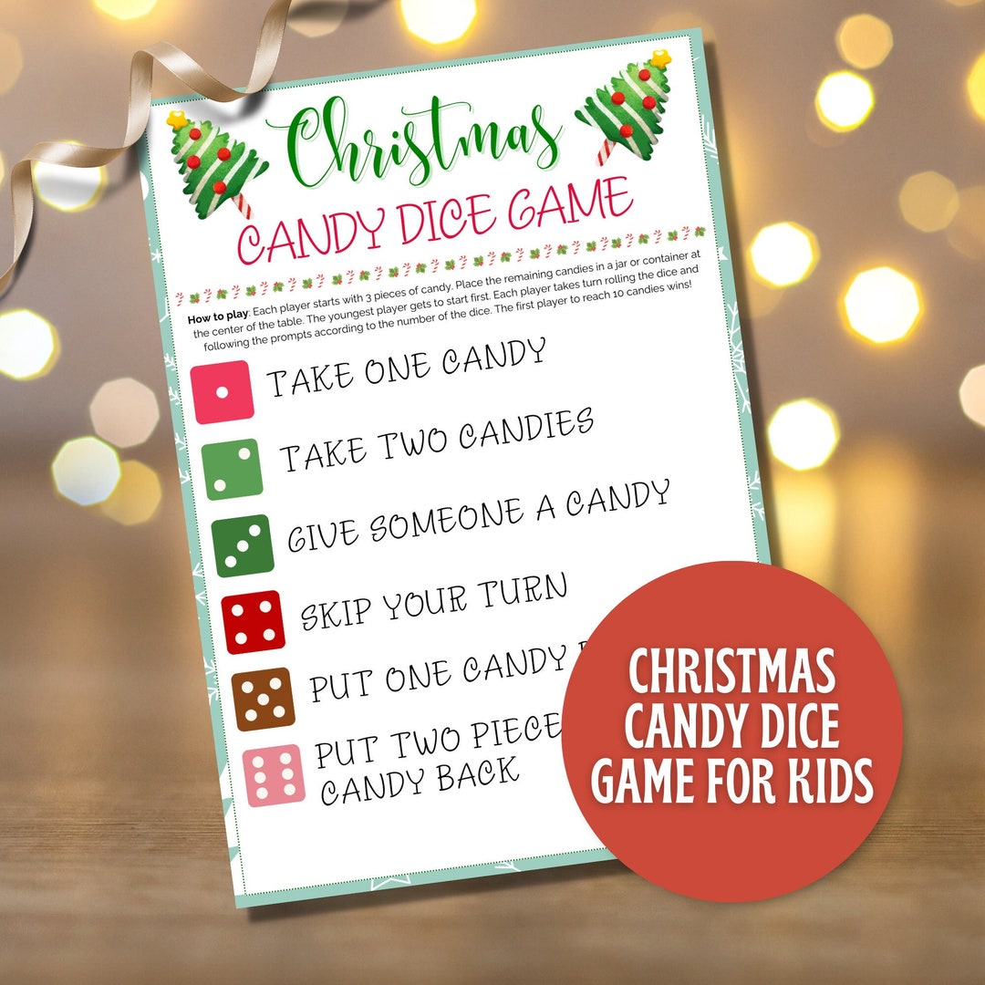 Christmas Candy Dice Game, Christmas Dice Game Holiday Dice Game ...