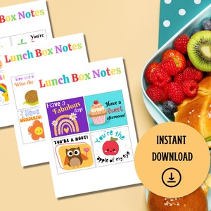Printable Lunch Box Notes for Kids | Funny Lunch Box Cards | Lunch Box ...