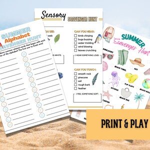 Summer Scavenger Hunt Printable for Kids, Summer Printable Bundle ...