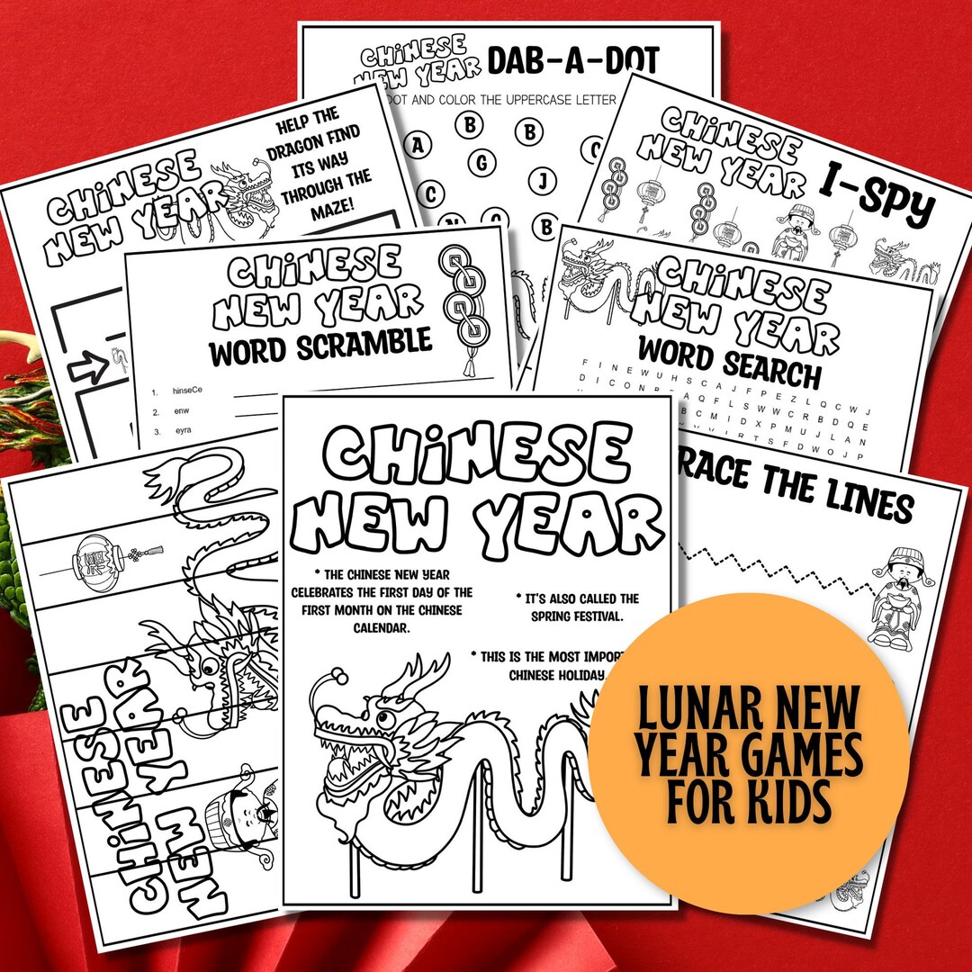 Chinese New Year Kids Activities, Lunar New Year Printables, Lunar New ...