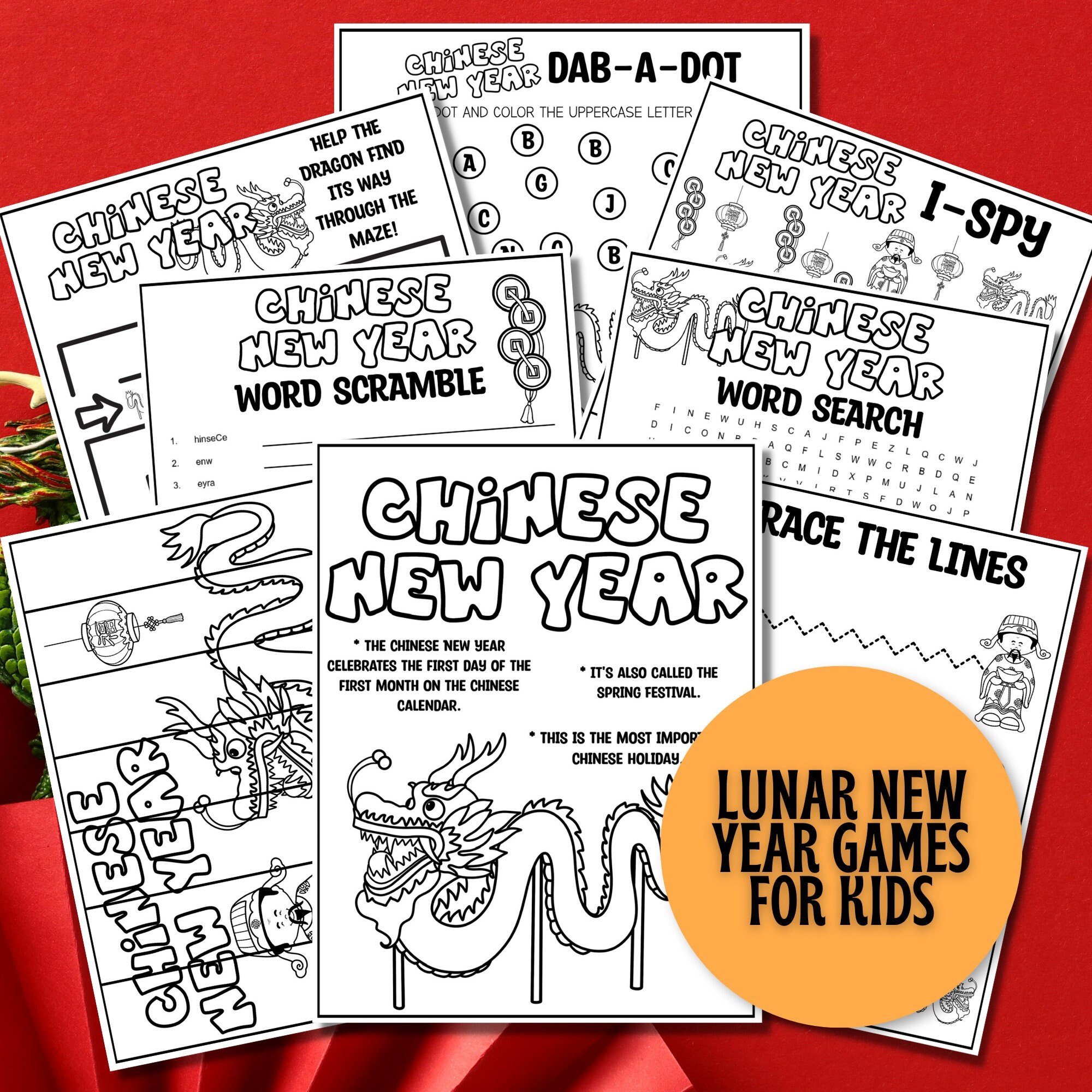 Chinese New Year Kids Activities, Lunar New Year Printables, Lunar New ...