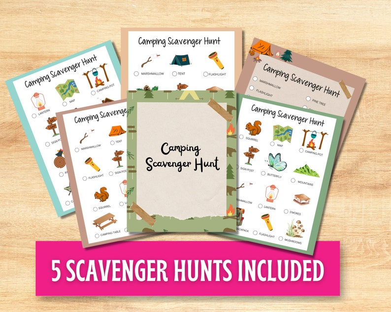 Camping Scavenger Hunt, Camping Activities, Preschool Camping Nature ...