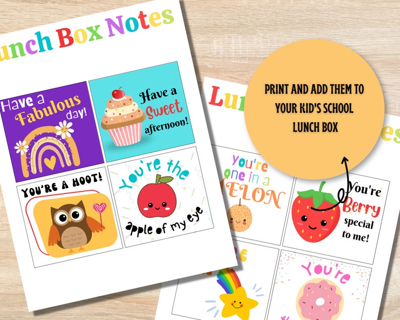 Printable Lunch Box Notes for Kids | Funny Lunch Box Cards | Lunch Box ...