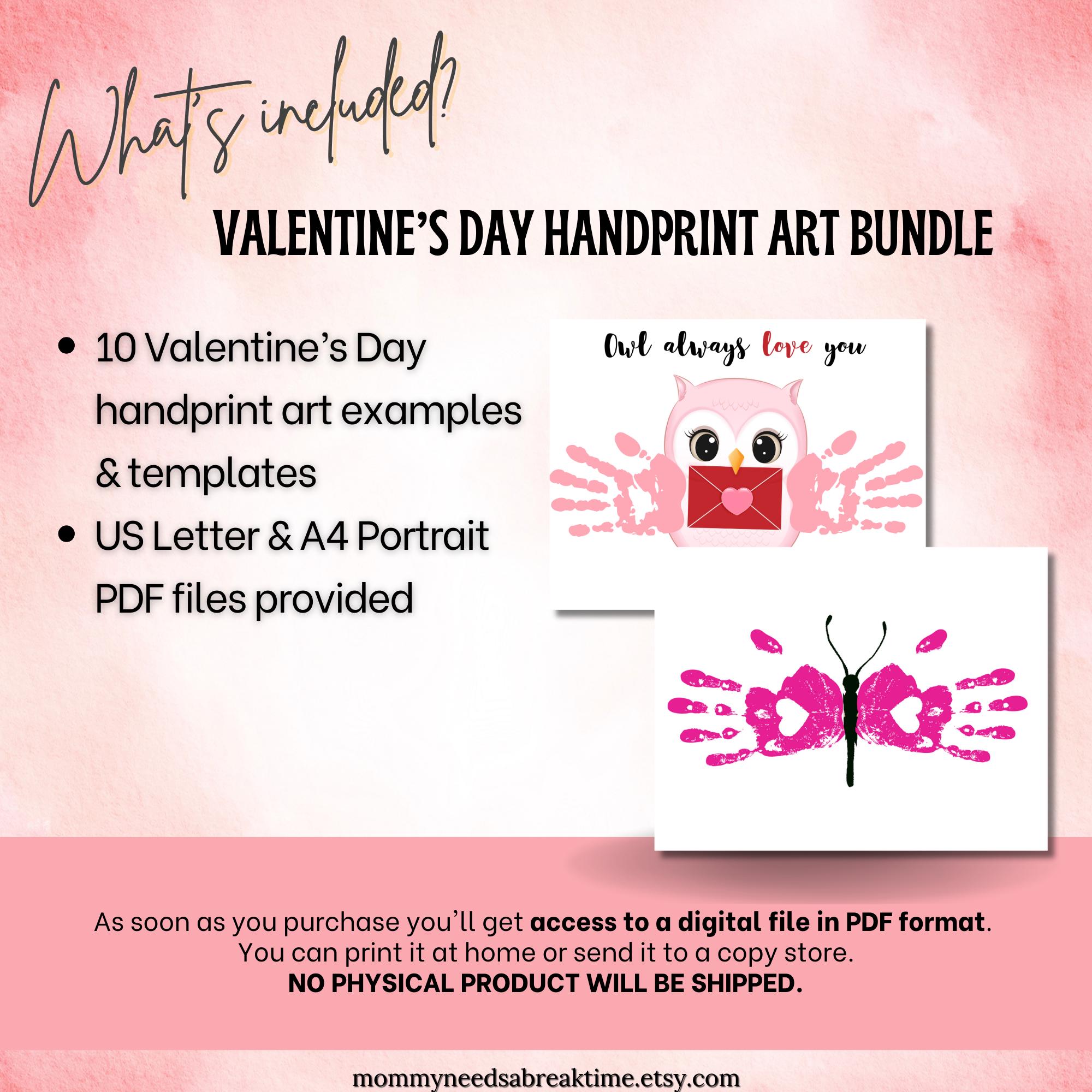 Valentines Day Handprint Art, Classroom Valentines Preschool, Love ...