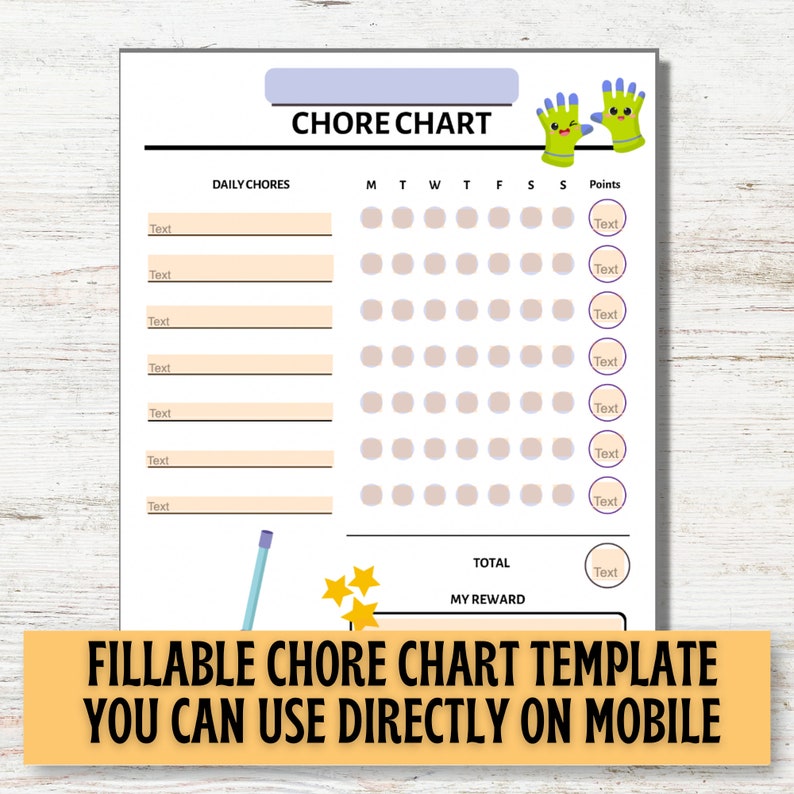 Summer Chore Chart Teen Chore Chart, Chores List for Kids, Kids Daily ...
