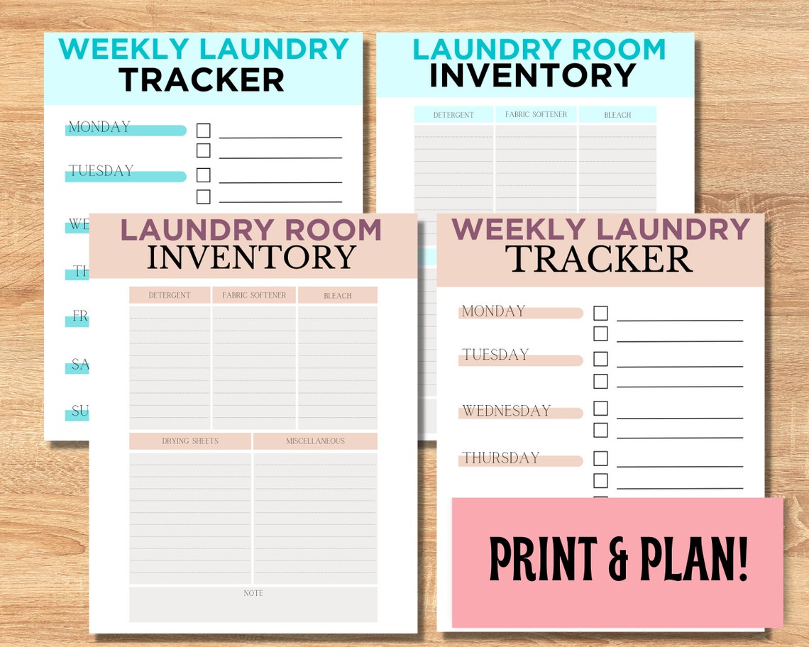 Laundry Schedule Laundry Checklist, Laundry Planner Laundry List ...