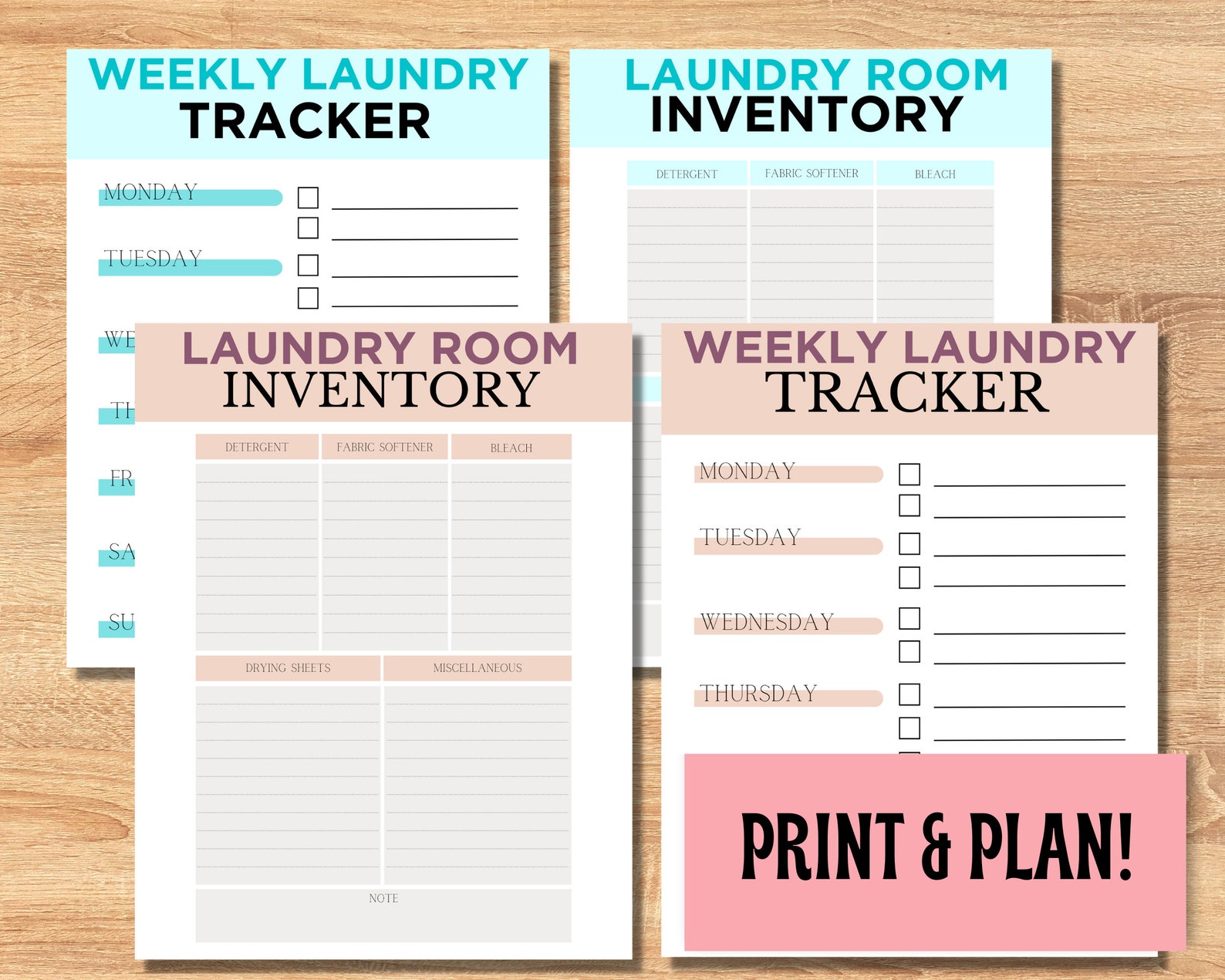 Laundry Schedule Laundry Checklist, Laundry Planner Laundry List ...
