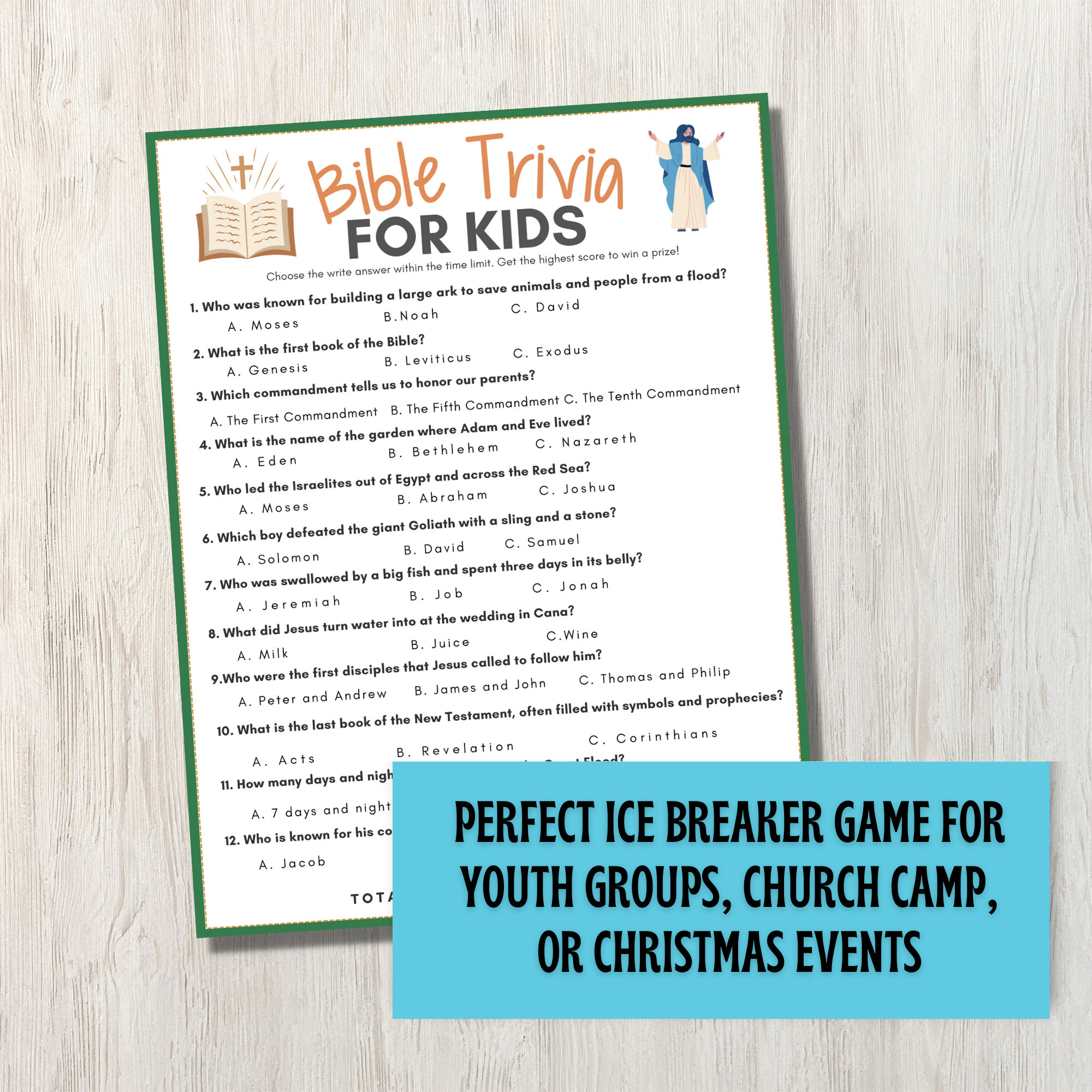 Christmas Bible Trivia Kids Bible Games Christmas Trivia Youth Group ...
