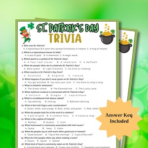 St Patricks Day Trivia Leprechaun Games, St Paddys Day Games, St ...